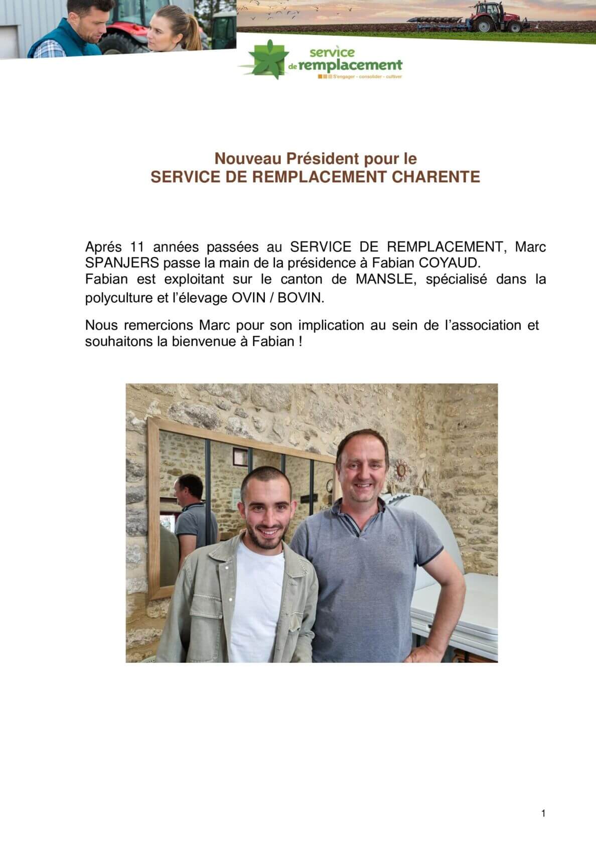 Service de Remplacement Charente | AGEM 16